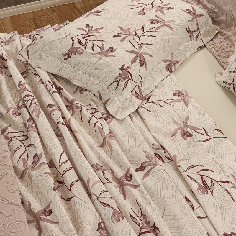 Jogo de Cama Percal 180 Fios Ponto Ajour Algodão