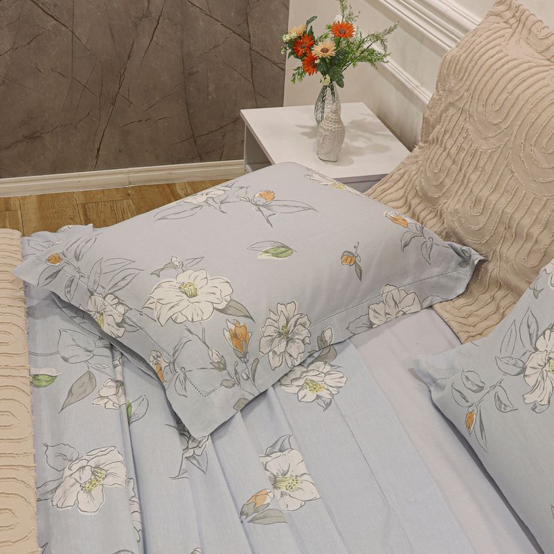 Jogo de Cama Percal 180 Fios Ponto Ajour Algodão