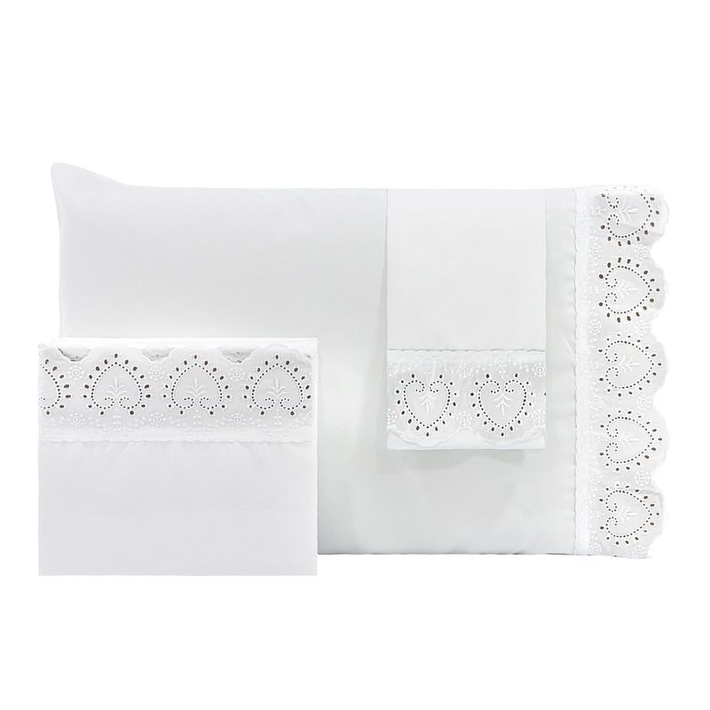 Jogo de Cama Bordado Inglês – Romântico e Elegante