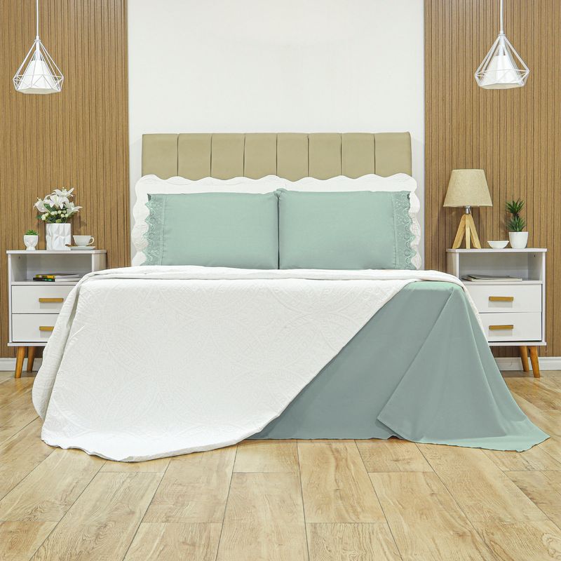 Jogo de Cama King Bordado Inglês – Romântico e Elegante