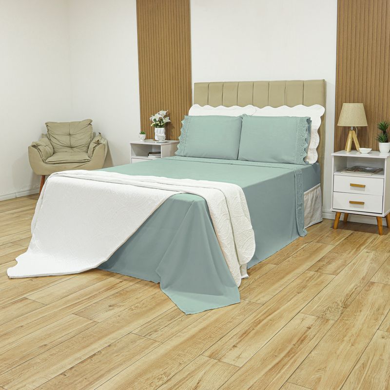 Jogo de Cama King Bordado Inglês – Romântico e Elegante